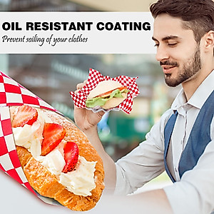 5000 Sheets Sandwich Wrap Sheet 12 x 12 Inch Wax Paper Bulk Fast Food Basket Liners Disposable Parchment Paper Grease Resistant Paper for Party Restaurant Wrapping Bread Fries (Red, White)