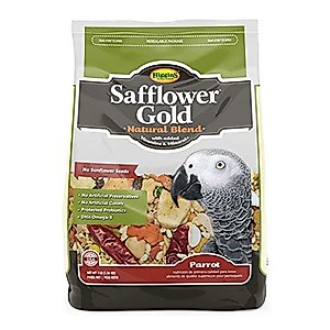 Higgins Safflower Gold Natural Food Mix for Parrots, Cockatoos, Amazons & Macaws. Parrot Food, Large Bird Food 3 lb Bag (Fast Delivery) by Just Jak's Pet Market