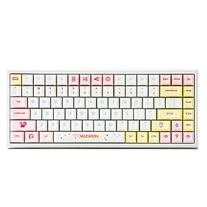 YUNZII Macaron 84 84-Key RGB Hotswap Wired Mechanical Gaming Keyboard with PBT Dye-subbed Keycaps for Mac/Win/Gamers (Gateron Yellow Switch,Macaron)