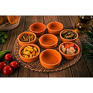 Luksyol Handmade Unglazed Clay Bowls: Elevate Your Culinary Experience with a Set of 8 (3.7 x 1.4 in) | Authentic Terracotta Cooking for Indian, Mexican, Korean Cuisine | Microwave-Friendly and Safe |