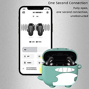 CASEVERSE Case for Bose QuietComfort Earbuds II/Bose QuietComfort Ultra, Cute 3D Silicone Cute Cartoon Dinosaur Protective Headphones Covers for Kids Girls Boys