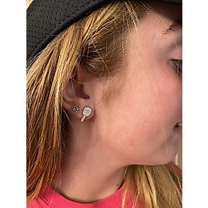 Classic and Elegant Pickleball Paddle Earrings Fashion Jewelry Sterling Pickleball Earrings for Women Makes a Great Pickleball Gift for Women