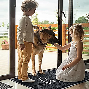 BeneathYourFeet Door Mat 2-Pack Indoor Outdoor Doormat Multiple-use Welcome Mats for Front Door Easy to Clean Garage Floor Mat Durable Wear-Resistant Rugs for Outside Entry(30"x17.5",Black)