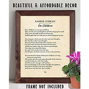 Kahlil Gibran - On Children - 11x14 Unframed Typography Book Page Print - Great Gift for Philosophical, Spiritual, and Inspirational Poetry Buffs Under $15