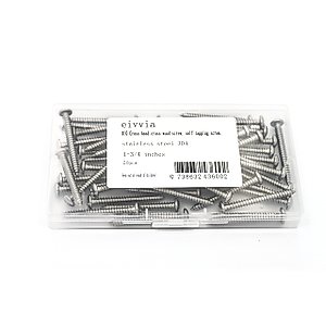 50pcs #10 X 1-3/4" Stainless Steel Cross Head Cross Wood Screw, 18-8 (304) Stainless Steel Screw, self-Tapping Screw.