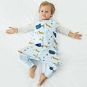 Duomiaomiao Baby Sleep Sack, Summer Toddler Sleeping Sack with Feet 2t-3t, 0.5 TOG Lightweight Cotton Baby Wearable Blanket for Early Walkers, 12months-4T