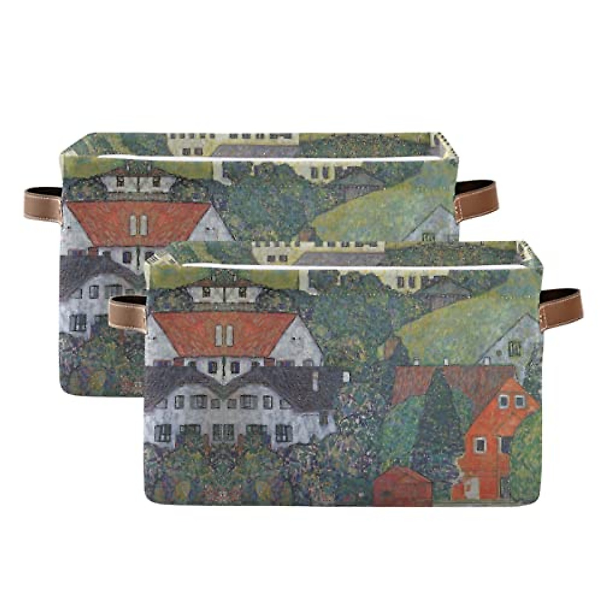 AHOMY Storage Basket Art Wall by Gustav Klimt Cube Storage Bins Organizer Bag with Handle 2-Pack