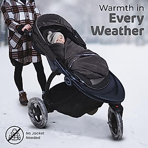 SWADDYL Car seat Blankets for Babies - Baby Footmuff - Carseat Swaddle Blanket - Stroller Bunting Bag for Infants - Baby Newborn Winter Gear (Grey/Stars)