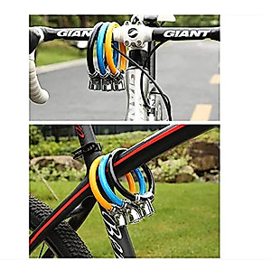 Bicycle Lock Portable Mini Ring Lock Anti-Theft Steel Cable Lock, Suitable for Mountain Road Bike Riding Equipment Accessories(Color:Blue)