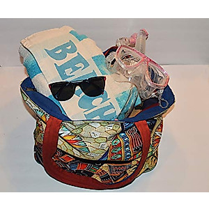 Cat-On-The-Bag Sahara Sands Egyptian Cat Themed Over The Shoulder Sturdy Canvas Purse for Women 1 Main Pocket and 1 Zippered Inside Pocket for Everyday Use