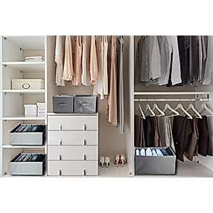 Wardrobe Closet Organizer Jeans Storage - 2pcs Large 7 Grids Foldable Clothes Drawer Organizition Washable Durable Oxford Fabric Divider with Handle for Leggings Sweaters Laundry Cabinet Bedroom Grey