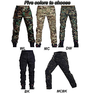 H World Shopping Military Army Tactical Airsoft Paintball Shooting Pants Combat Men Pants with Knee Pads WL (L)
