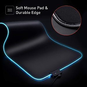 Havit Mechanical Keyboard and Mouse Combo RGB Gaming 104 Keys Blue Switches Wired USB Keyboards with Detachable Wrist Rest, Programmable Mouse, RGB Large Gaming Mouse Pad for PC Gamer Computer Desktop