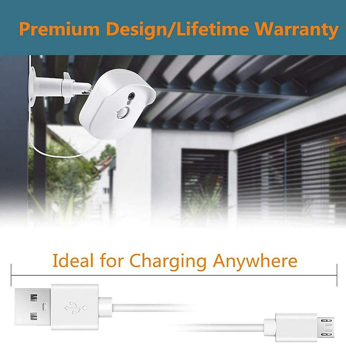 MOYEEL 43FT Power Extension Cable for Wyze Cam/Wyze Cam Pan, Blink Mini/Blink XT Cam, Yi Camera and Quick Charge Power for Home Security Camera