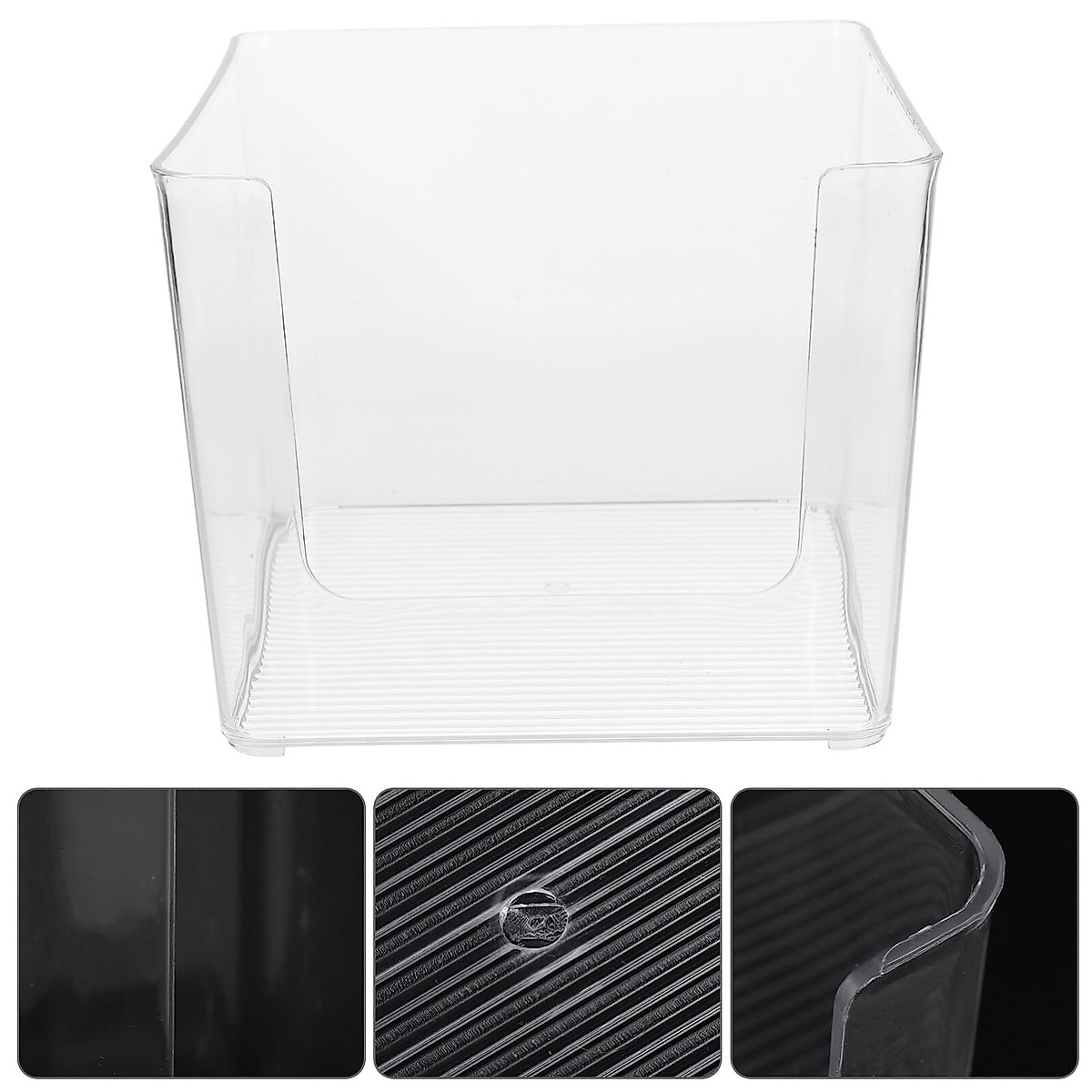 MAGICLULU Storage Bins Clear Book Storage Organizer Box DVD/CD Storage Box Clear DVD Holder Case Open Front Stackable Storage Container Shelf Organizer Bin for Video Games Books Home Office