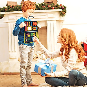 Yemmert Toddler Busy Board Toys,Montessori Busy Board Toy for 1 2 3 4 5 6 Year Old,Toddler Toys Age 1-2,Preschool Fine Motor Educational Travel Learning Toys for Toddlers 1-3