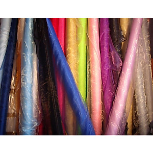 MDS Pack of 5 Yards Long Bridal Solid Sheer Organza Fabric Bolt for Wedding Dress, Fashion, Crafts, Decorations, backdrop, Christmas Craft Supplies, Silky Shiny Organza Fabrics 44” Wide - Black