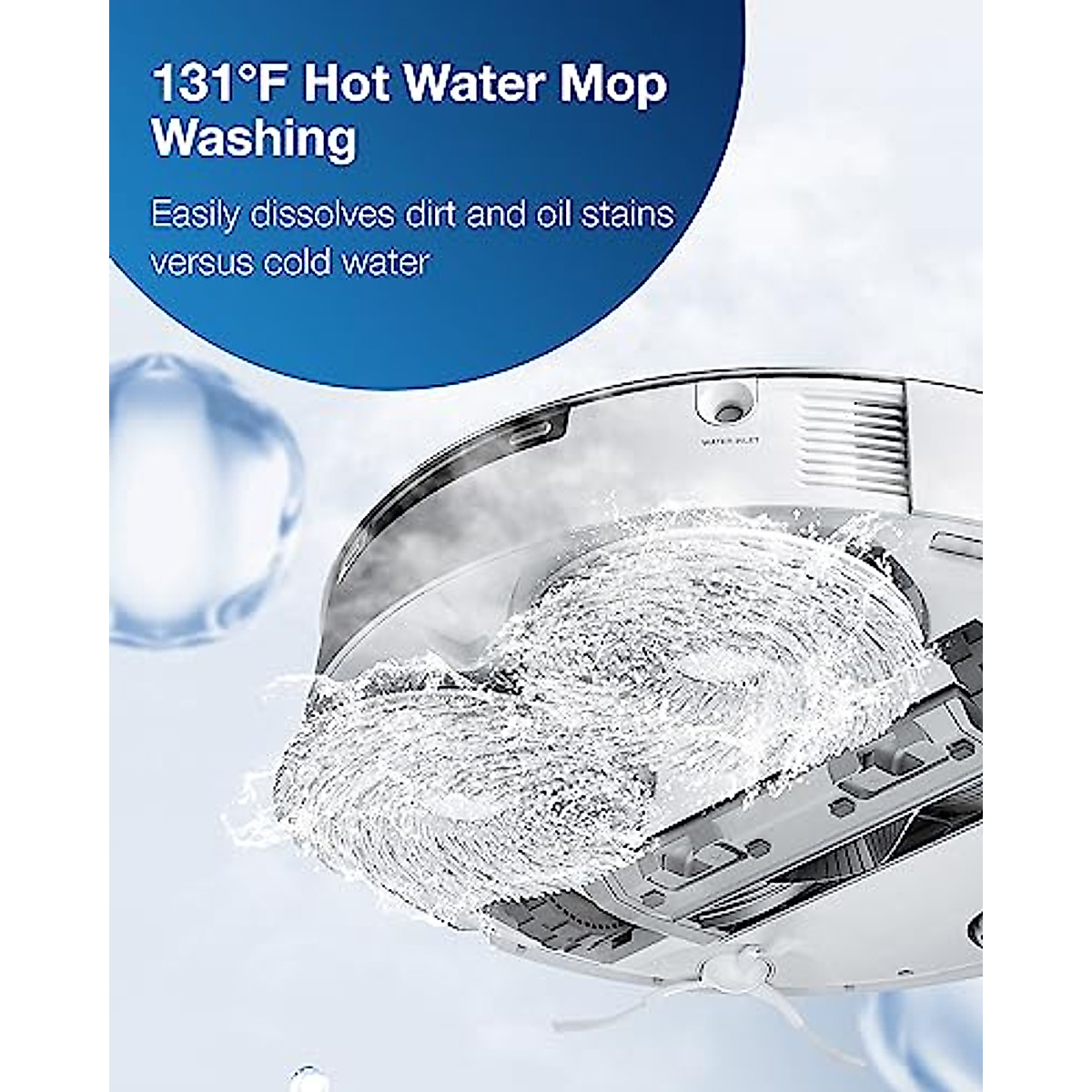 ECOVACS DEEBOT T20 Omni Robot Vacuum and Mop, Hot Water Mop Washing, Self-Emptying, Hot Air Drying, 6000Pa Suction, OZMO Turbo Spinning Mop with Auto Mop Lift, Obstacle Avoidance, YIKO Voice Assistant