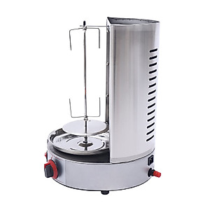 3000W Shawarma Meat Grill Machine Doner Kebab Griddle Rotisserie Vertical Broiler, Steel Roasters Barbecue, Liquefied Propane Gas Gyro Grill for Commercial and Home Kitchen
