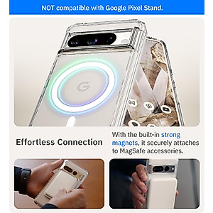 LONLI JIC - for Pixel 8 Pro Case - Tough Clear Protective Phone Case - [Built-in Magnets for Magsafe] - [10 FT Drop Protection]
