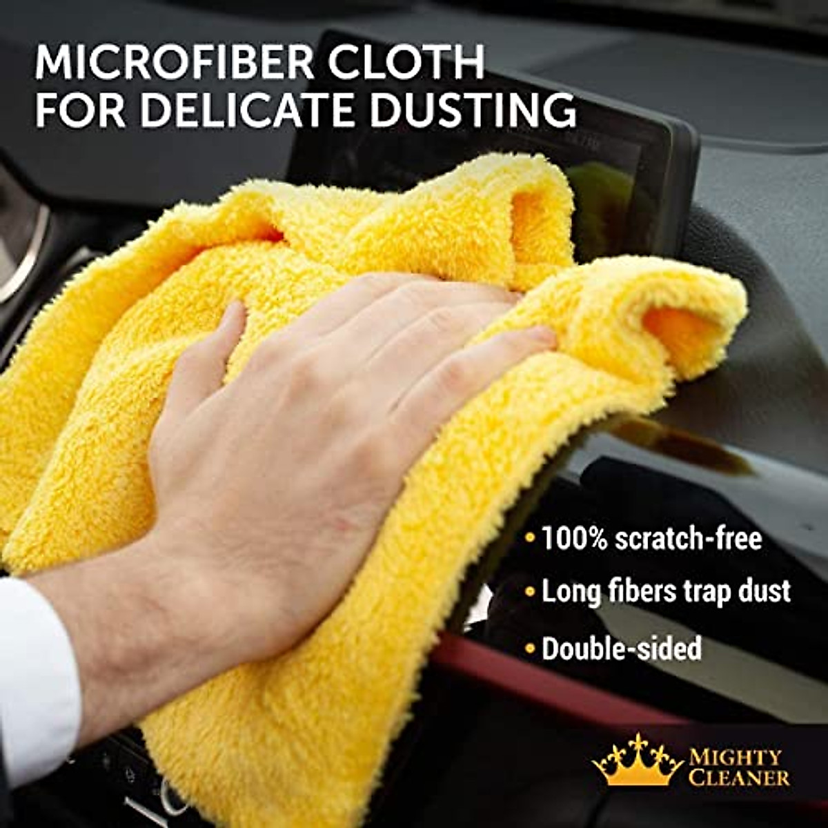 Edgeless Microfiber Towels for Cars – 6 Pk - 12”x12” Сar Detailing Towels – Reusable Car Wash Towels – Best for Scratch-Free Car Interior Cleaning