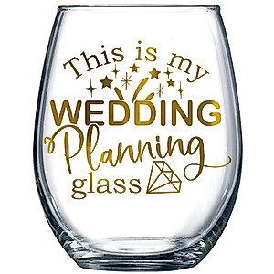 Honeyplum Wedding Planning Wine Glass - Bride to Be Gift - Stemless 20oz