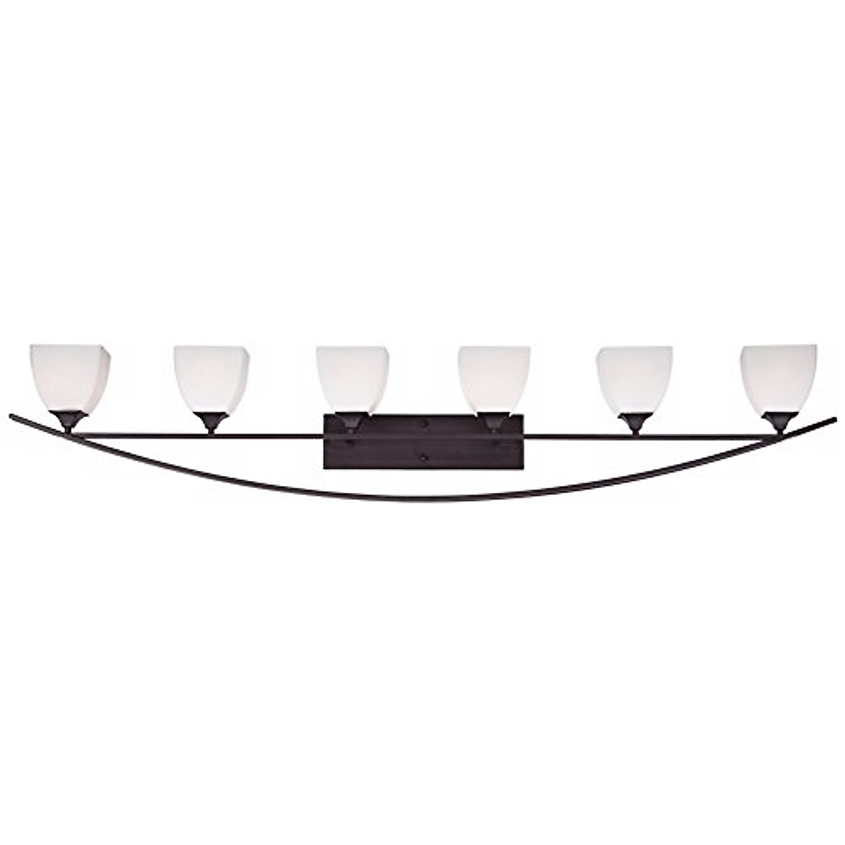 Franklin Iron Works Jenisen Arch Industrial Modern Wall Light Bronze Hardwired 62 3/4" 6-Light Fixture White Glass Shade for Bedroom Bedside Bathroom Vanity Living Room Hallway Dining House Home