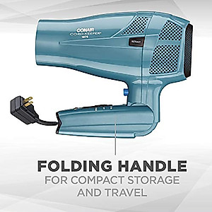 Conair Hair Dryer with Folding Handle and Retractable Cord, 1875W Travel Hair Dryer, Conair Blow Dryer