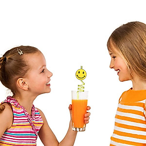 24 pcs Smile Party Decorations Straws One Happy Dude Birthday Party,Happy Pastel Party,Bachelorette Party,Baby Shower