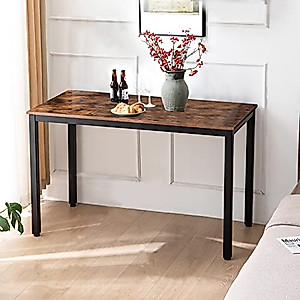 Aibiju Computer Desk 45 Inch Modern Simple Style Laptop PC Desk Study Writing Desk for Home Office Dining Table with Thick Frame & Tabletop, Retro Brown, YD-TMJ016H