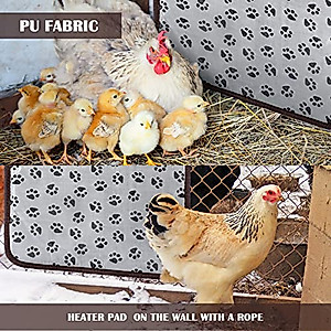 Chicken Heating Pad Chicken Coop Heater 110V Power 20W Electric Heating Mat Heated Bed Adjustable Heated Pad Blankets Warming Bed Mats with Chew Resistant Cord for Chicken Pet Supplies