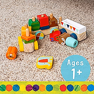 KIDS PREFERRED World of Eric Carle The Very Hungry Caterpillar Wooden Train Set, 12 Pieces