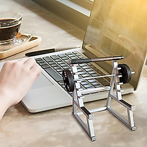 Pen Holder for Desk Unique | 2023 New Squat Rack Pencil Holder | Funny Pen Holders Desk Tidy | Fitness Equipment Shape Ornaments Pens Holder Stand Home Decor Gifts for Friends