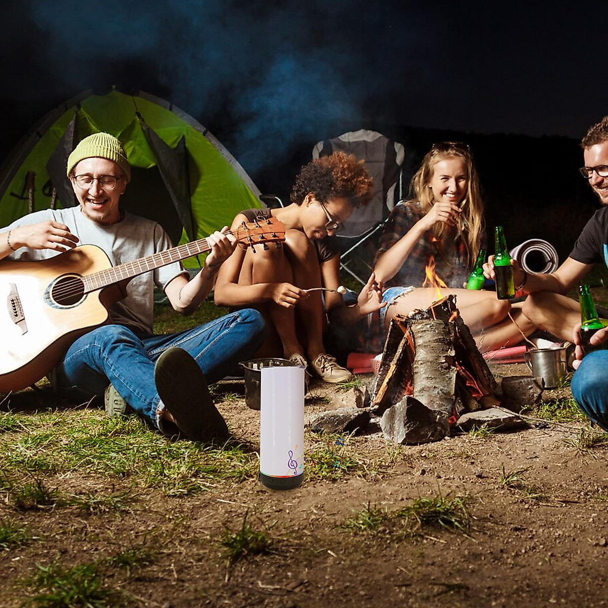 HIZEE 20 oz 1 pack Sublimation Tumbler Blank Bluetooth Music Speaker with Straw and Lid,Skinny Straight Stainless Steel Sublimation Cup Detachable Speaker Suitable for Travel Gifts