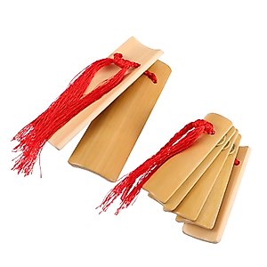 MILISTEN 1 Pair Chinese Kuaiban Clapper Bamboo Castanets Traditional Allegro Instrument Hand Percussion Instrument for Festival Performance Prop