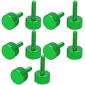 Aexit Computer PC Cleaning & Repair Graphics Card Knurled Head Thumb Screws Green Computer Screws M3x12mm 10pcs