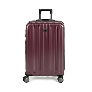DELSEY PARIS Titanium Hardside Expandable Luggage with Spinner Wheels Checked Luggage, Purple, Checked-Medium 25 Inch