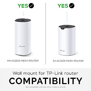 Adhesive Deco M4 & S4 Wall Mount Holder for TP Link WiFi Mesh, Strong VHB Tape Bracket, No Screws, Drilling & No Tools Needed, Easy to Install, White by Brainwavz (Single)