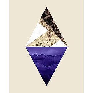 Abstract Purple Mixed Geometric Deco Prints, 4 (8x10) Unframed Photos, Wall Art Decor Gifts Under 20 for Home Office Man Cave Yoga Pilates Salon Studio Design School Student Teacher Architect Coach