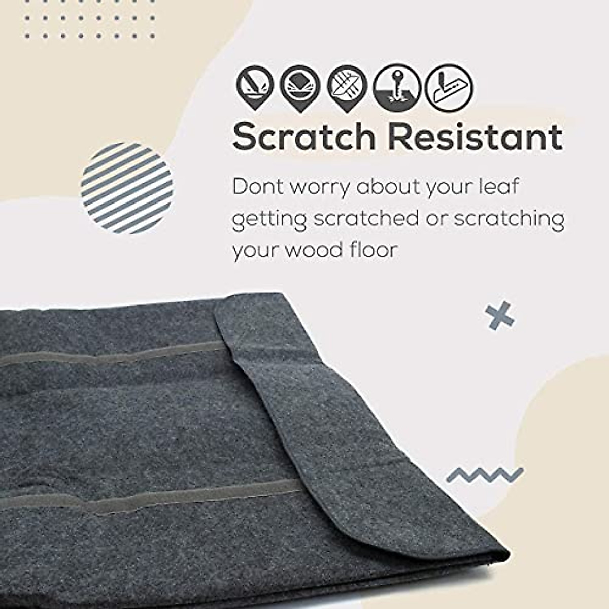 Dining Table Leaf Storage Bag Ultra Soft and Thick Premium Quality Felt Secure 36 x 61"