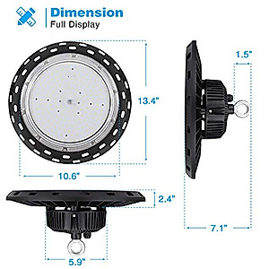 PATHBREAKER LED High Bay Light 150W UFO High Bay LED Light with UL Approved 6'Cable & Plug 22500LM 5000K 600W MH/HPS Replacement Commercial Warehouse Garage Barn Factory Shop Light