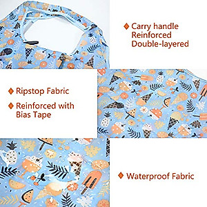 yanyan Foldable Reusable Grocery Shopping Tote Bags, 8 Pack Eco-friendly Large Recycle Shopping Bags Folding to fits in Pocket-Machine Washable