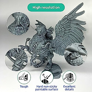 AmeraLabs TGM-7 3D Printer Resin for Tabletop Miniatures – Tough, High Resolution, Low Odor, Fast Curing 3D Printing Liquid for 4K/8K/12K LCD/DLP/SLA UV Resin 3D Printers, 5L (Grey)