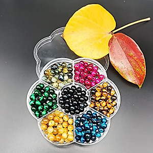 6mm Natural Round Stone Beads About 210pcs Tiger Eye Genuine Real Healing Crystal Stones Beading Loose Gemstone DIY for Bracelet Jewelry Making Kit(7 Color-H)