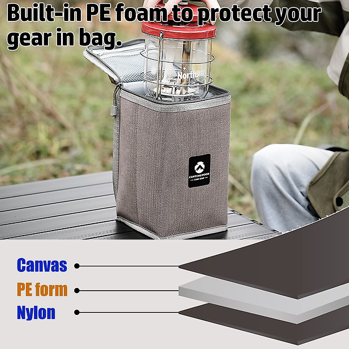 CAMPINGMOON Camping Gear Lantern Storage Case T-8,T-9 (10.2'' Height (T-9BC))