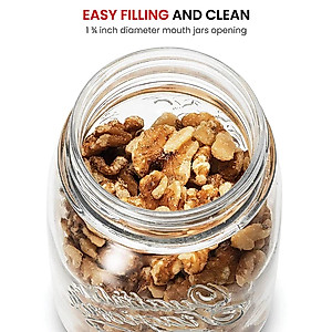 Bormioli Rocco Quattro Stagioni set of 4 Clear Airtight Mason Jars, 17 Oz. Made from BPA Free Durable Glass, Made In Italy.