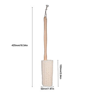 INGVY Dry Brushing Body Brush Natural Exfoliating Loofah Back Sponge Scrubber Brush with Long Wooden Handle Stick Holder Body Shower Bath Spa