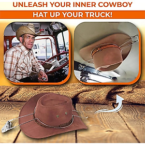 Cowboy Hat Holder for Truck - Hat Holder Rack Pickup Truck for Car, Closet, Cabinets -Cowboy Hat Hanger Keeps Original Shape of Hat, Cowboy Hat Rack Wall Mount, Adjustable to Install (18 inches)