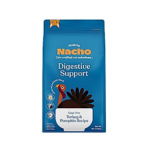 Made by Nacho Bone Broth Infused Dry Cat Kibble - Digestive Support, Cage-Free Turkey and Pumpkin - Premium Grain-Friendly Cat Food 4lb Bag