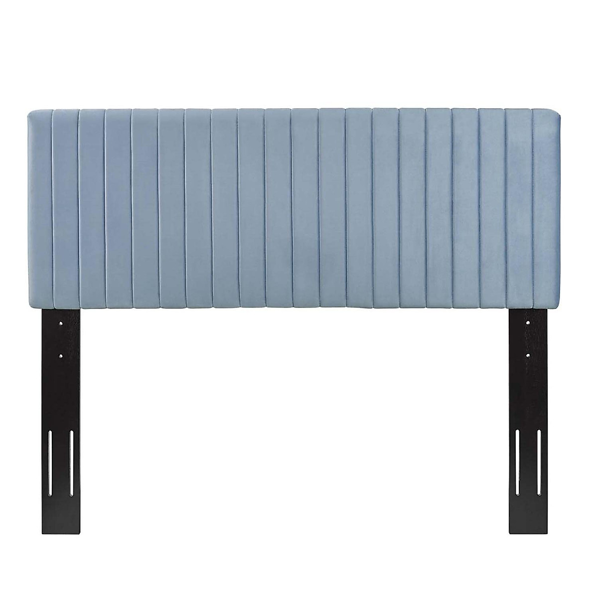 Modway Keira Channel Tufted Performance Velvet Upholstered King Headboard in Light Blue